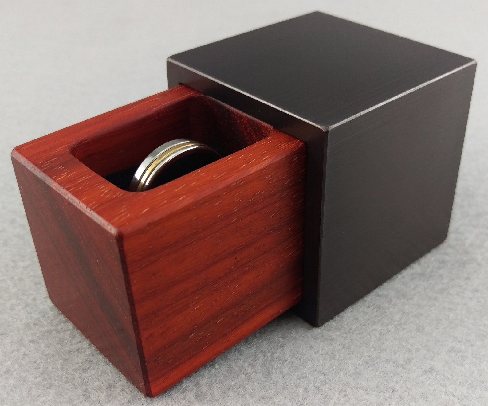 Engagement Ring Box, Wedding Ring Box, Modern Ring Box, Wooden Ring Box ...