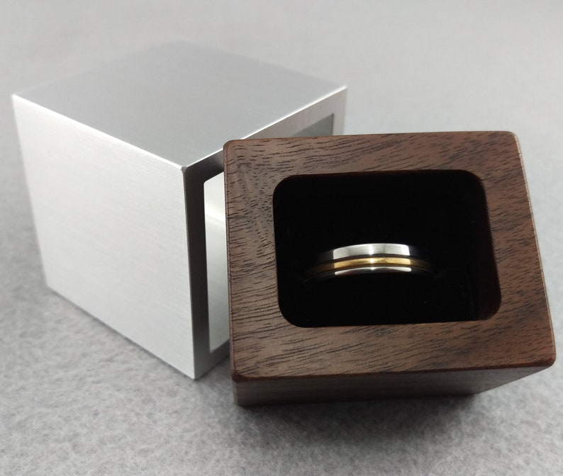 Engagement Ring Box Wedding Ring Box Modern Ring Box Wooden - Etsy