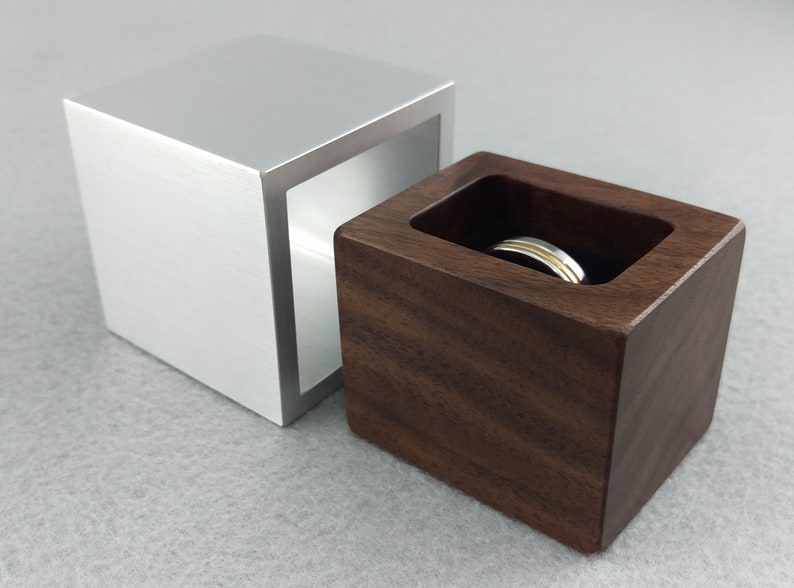 Engagement Ring Box Wedding Ring Box Modern Ring Box Wooden - Etsy