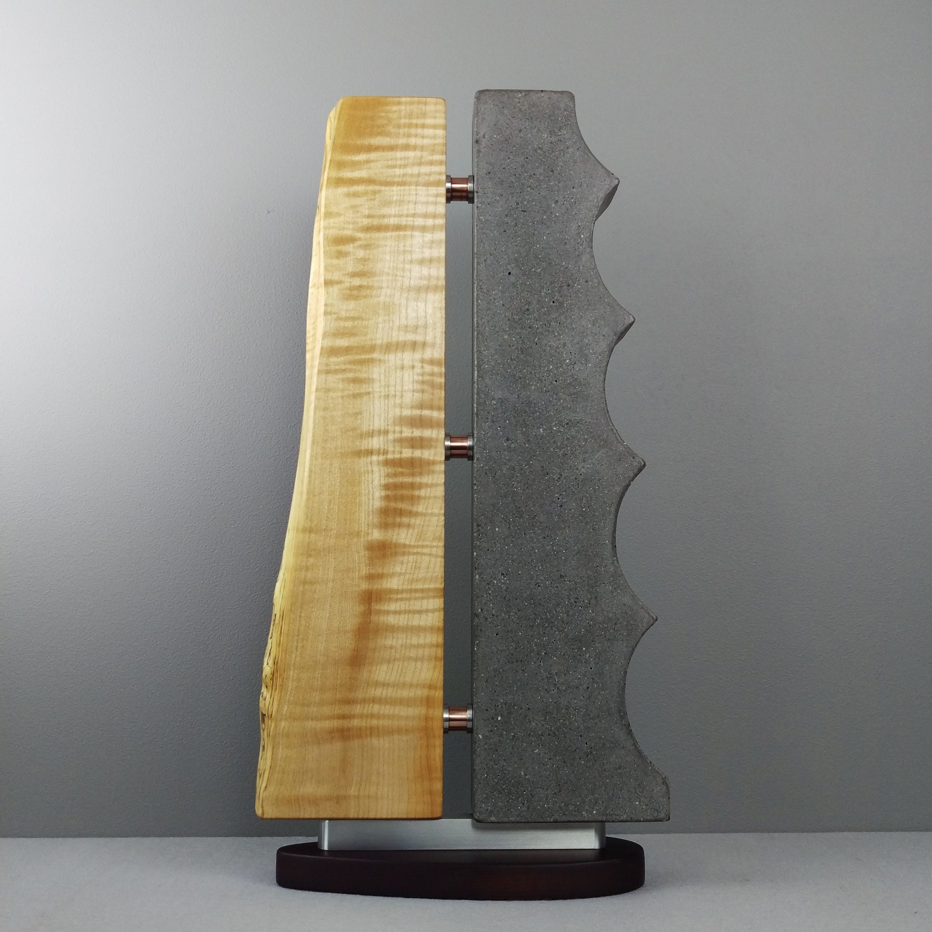 Live Edge Wood Sculpture | Figured Maple and Cast Concrete Table ...
