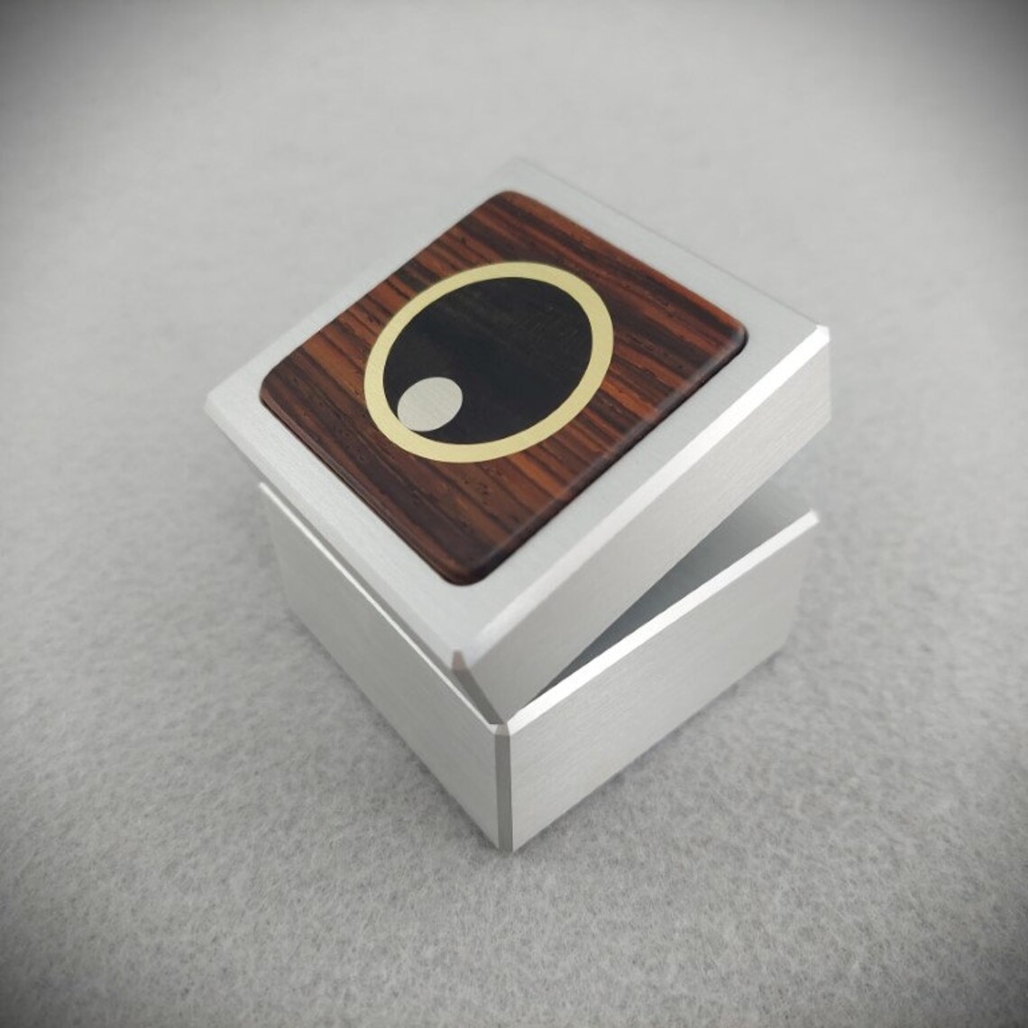Engagement Ring Box, Wedding Ring Box, Modern Ring Box, Metal Ring Box ...