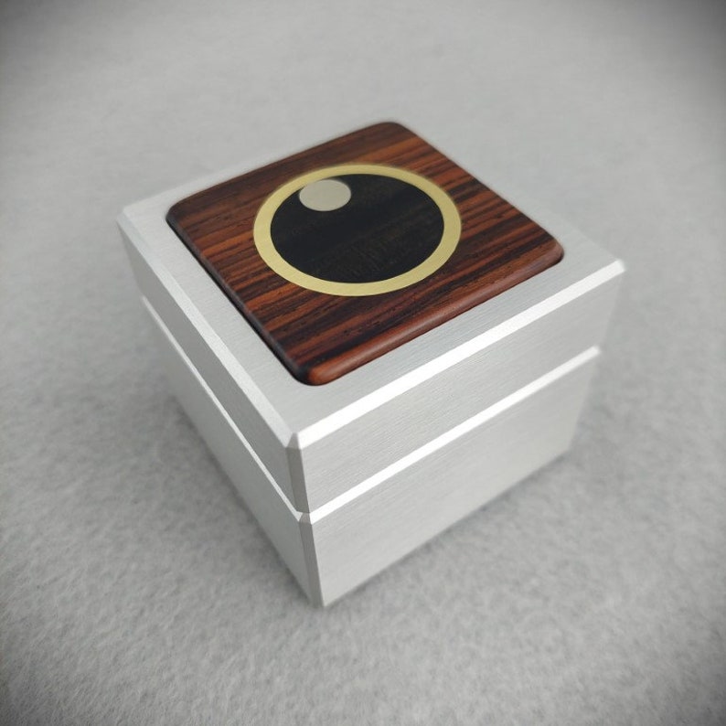 Engagement Ring Box, Wedding Ring Box, Modern Ring Box, Metal Ring Box ...