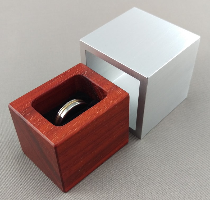 Engagement Ring Box, Wedding Ring Box, Modern Ring Box, Wooden Ring Box ...