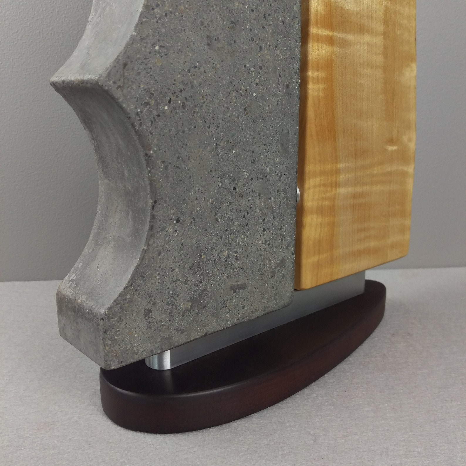 Live Edge Wood Sculpture Figured Maple and Cast Concrete Table ...