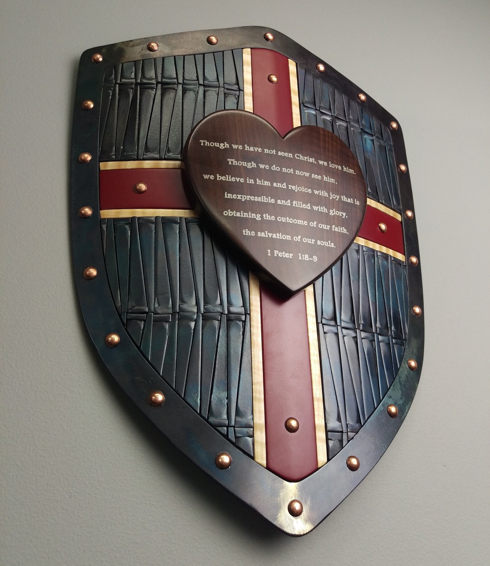 Shield of Faith Coat of Arms Welded Steel Wall Art Wooden - Etsy