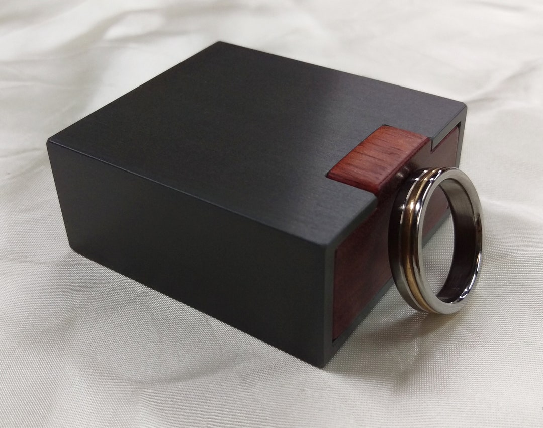 Slim Engagement Ring Box, Wedding Ring Box, Wooden Ring Box, Pocket ...