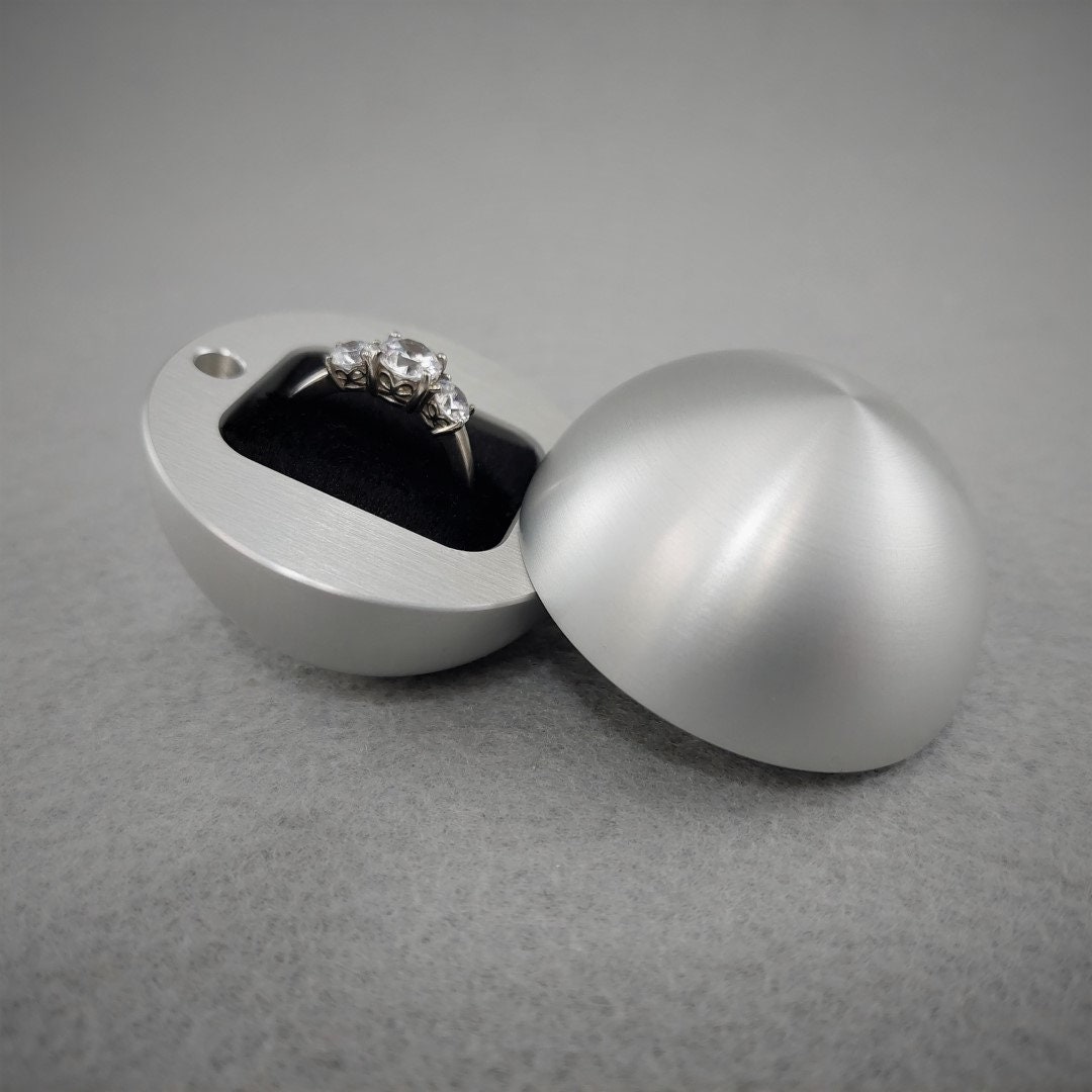 Dpcustoms Engagement Ring Sphere, Solid Metal Ring Box, Magnetic Ring ...