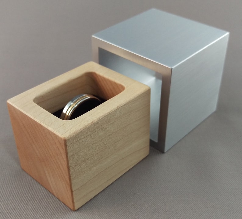 Engagement Ring Box, Wedding Ring Box, Modern Ring Box, Wooden Ring Box ...