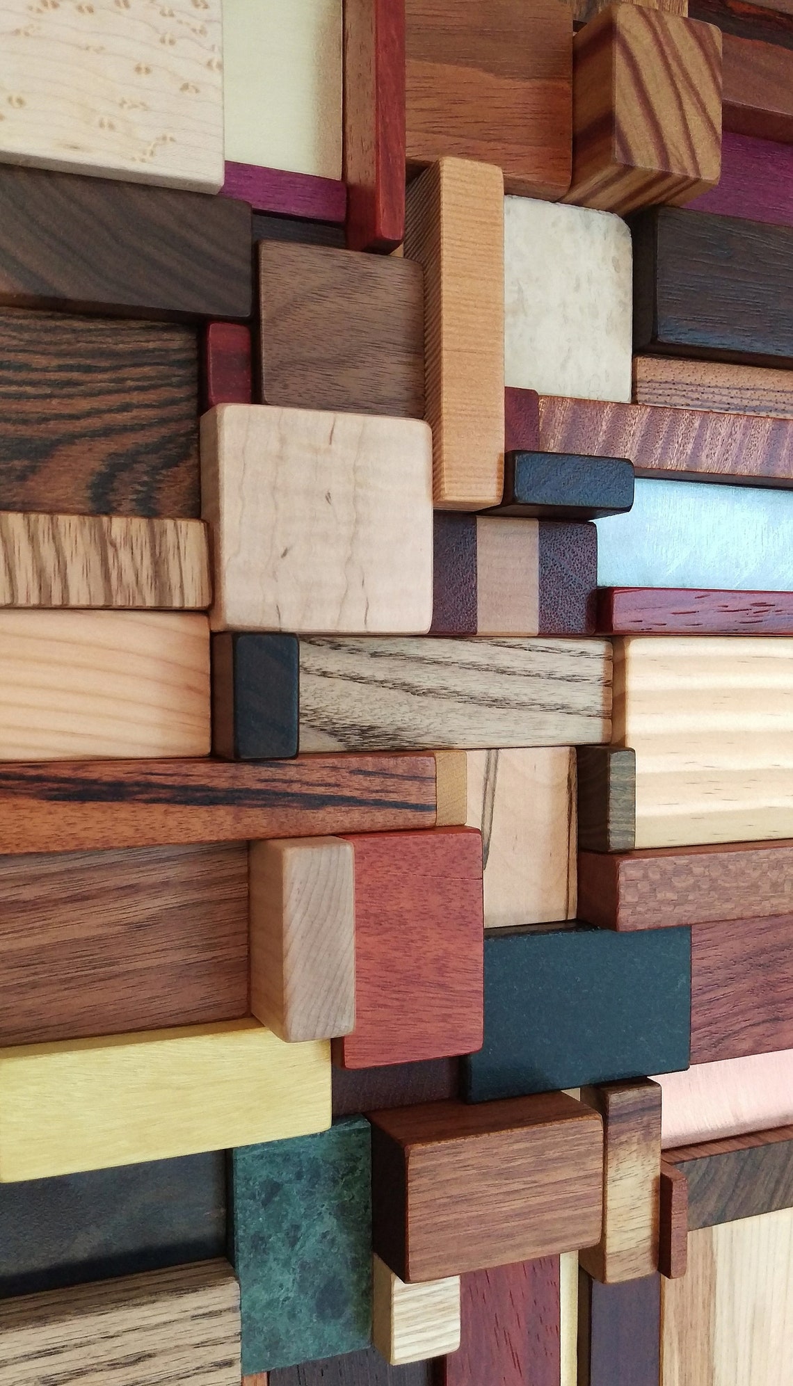 3D Wood Metal and Stone Mosaic Wall Hanging Art 12 X - Etsy