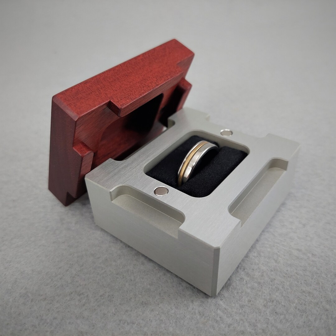 Castle Engagement Ring Box, Wedding Ring Box, Modern Ring Box, Metal ...