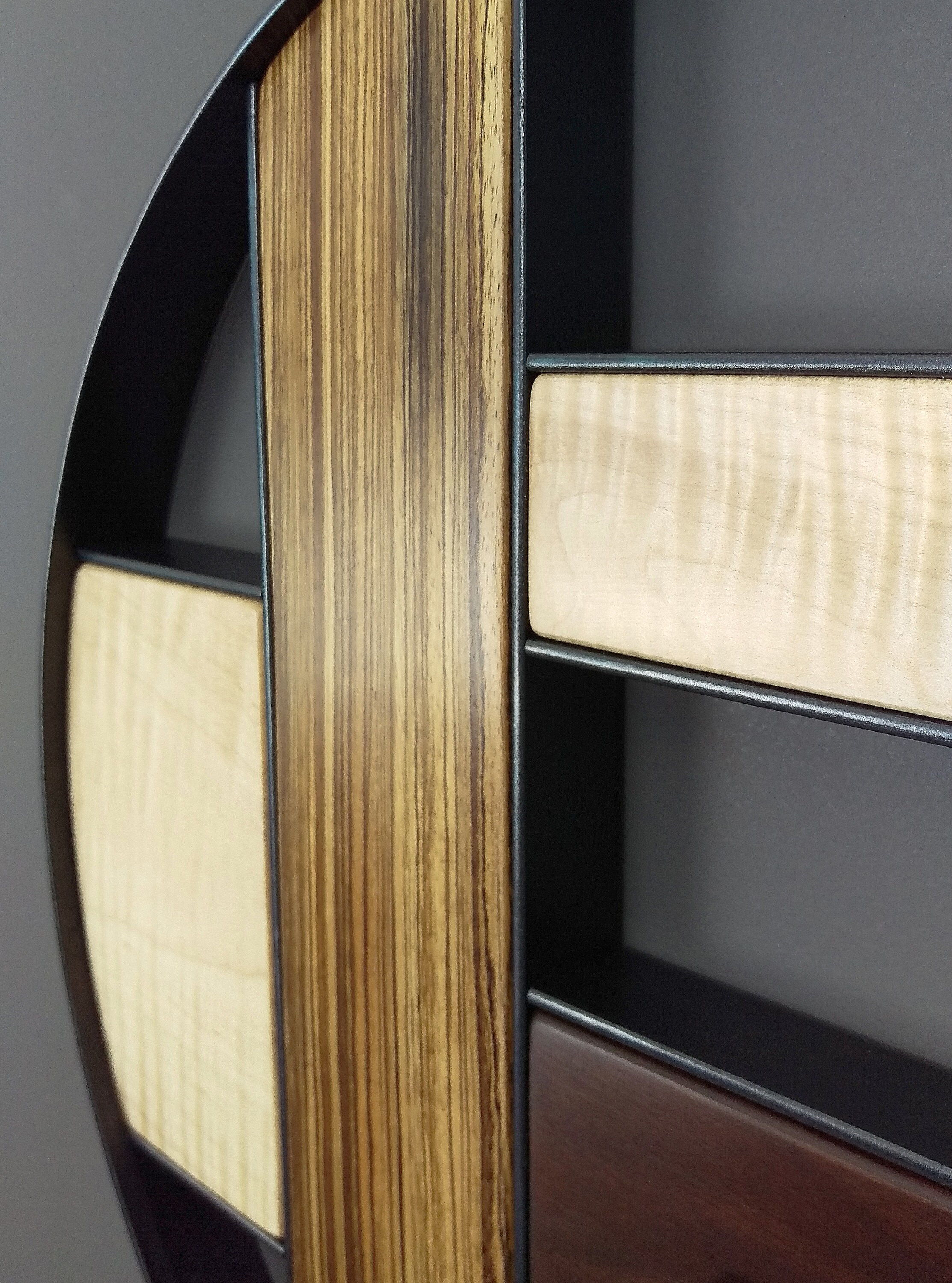 Modern Wall Clock, Zebrawood Figured Maple, Wall Art Decor, Minimalist ...