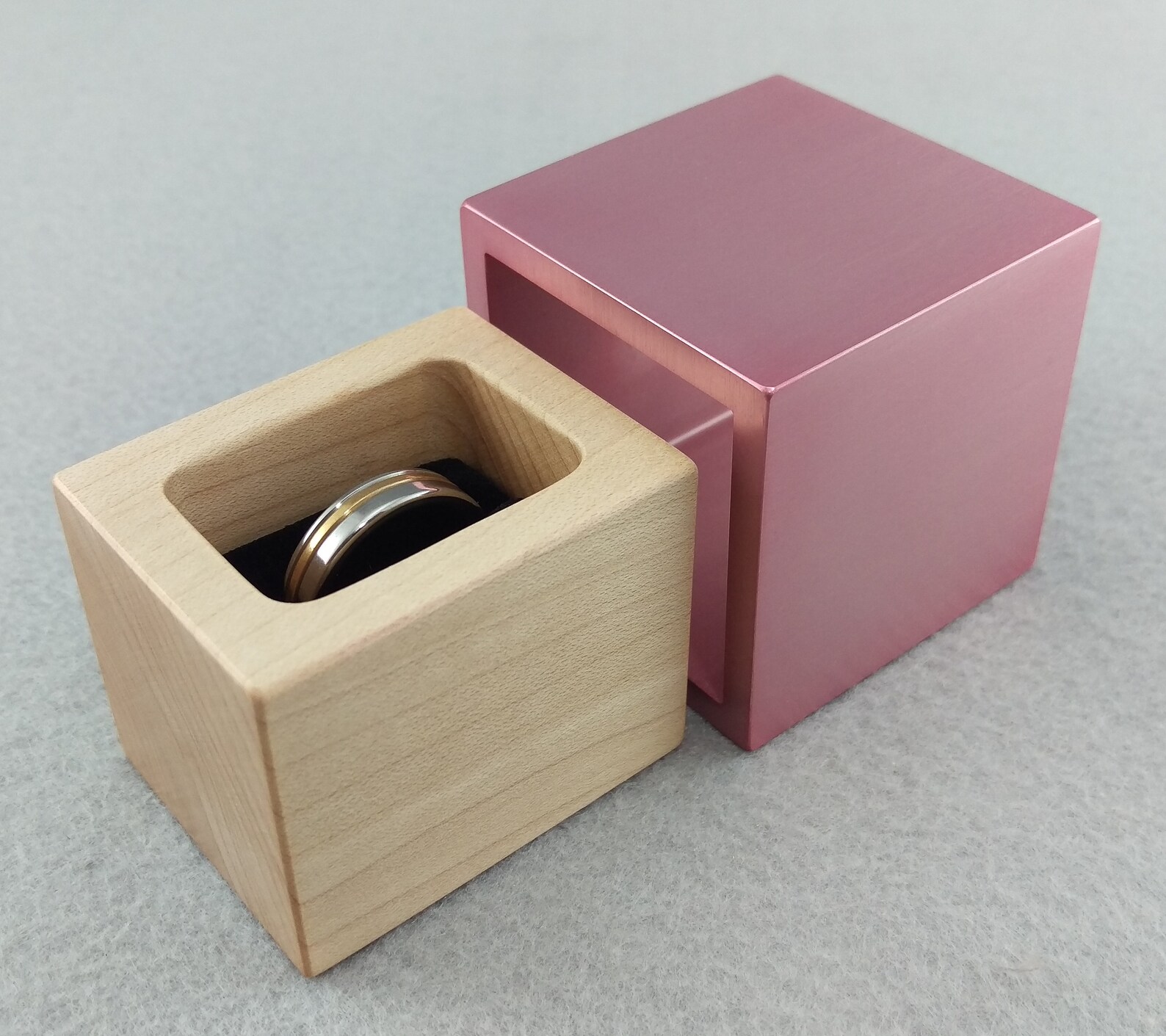 Engagement Ring Box, Wedding Ring Box, Modern Ring Box, Wooden Ring Box ...