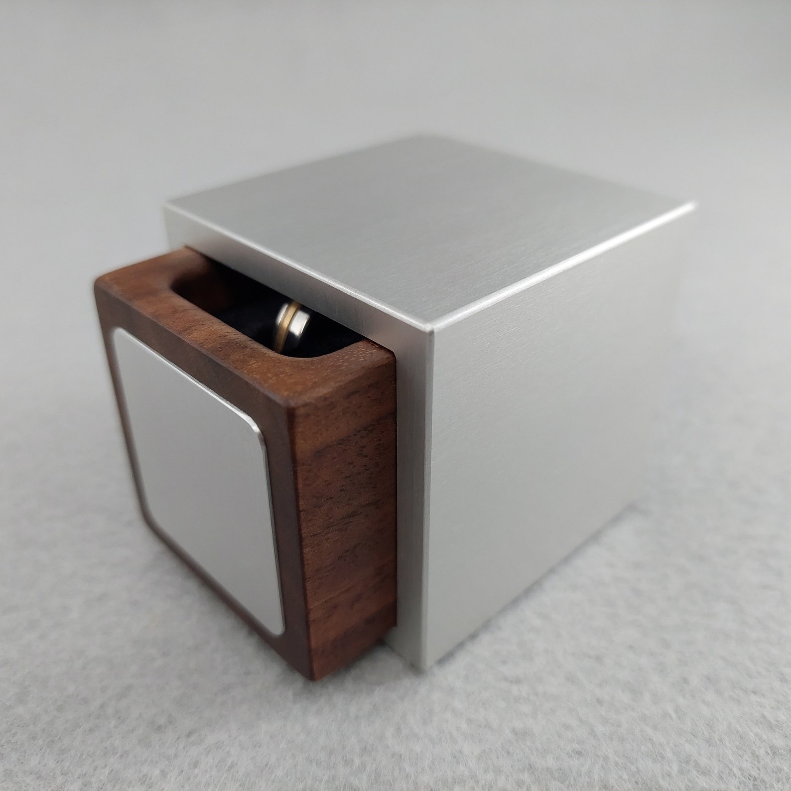 Dpcustoms Original Cube Engagement Ring Box, Wedding Ring Box, Modern ...