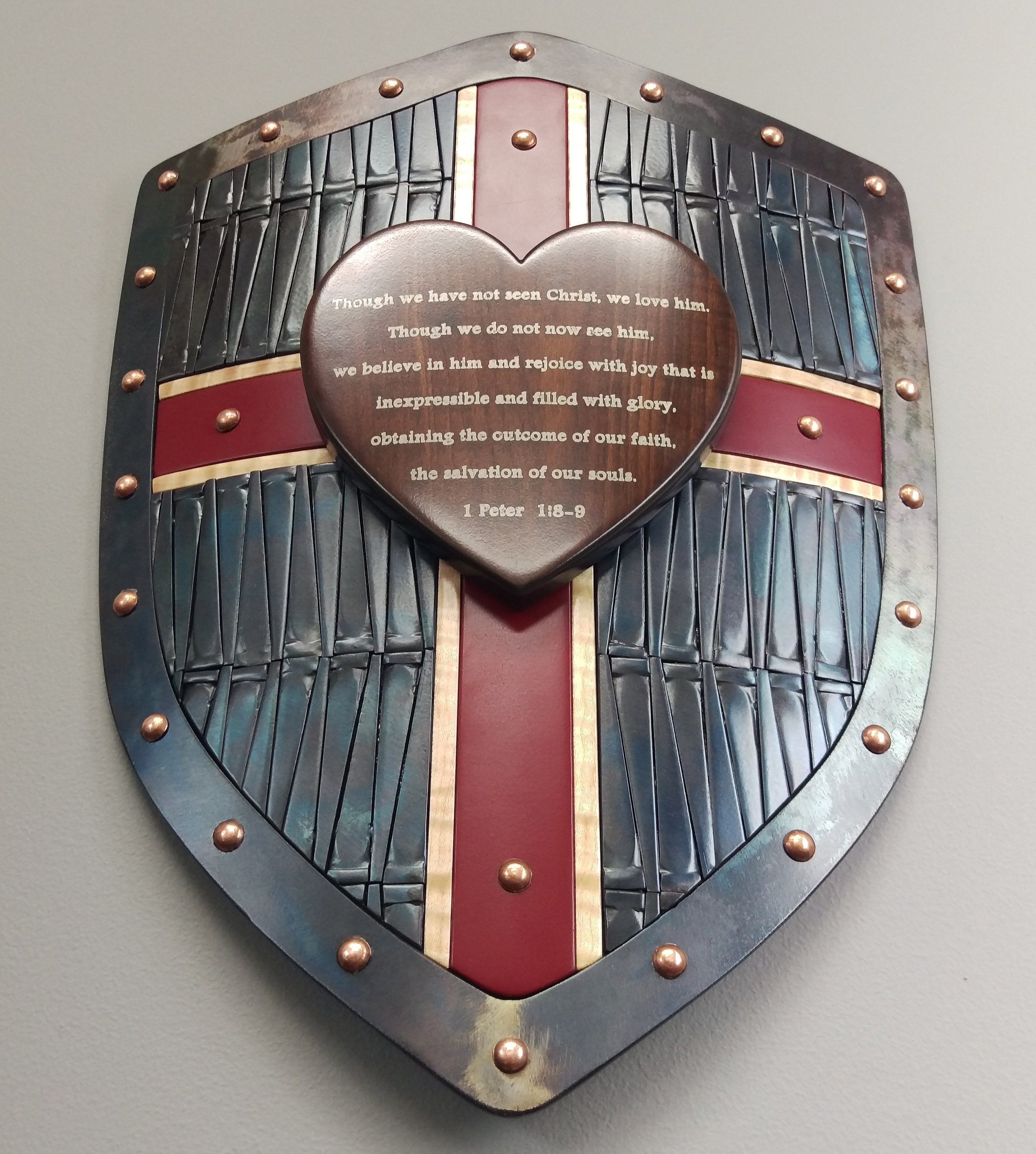 Shield of Faith Coat of Arms Welded Steel Wall Art Wooden - Etsy