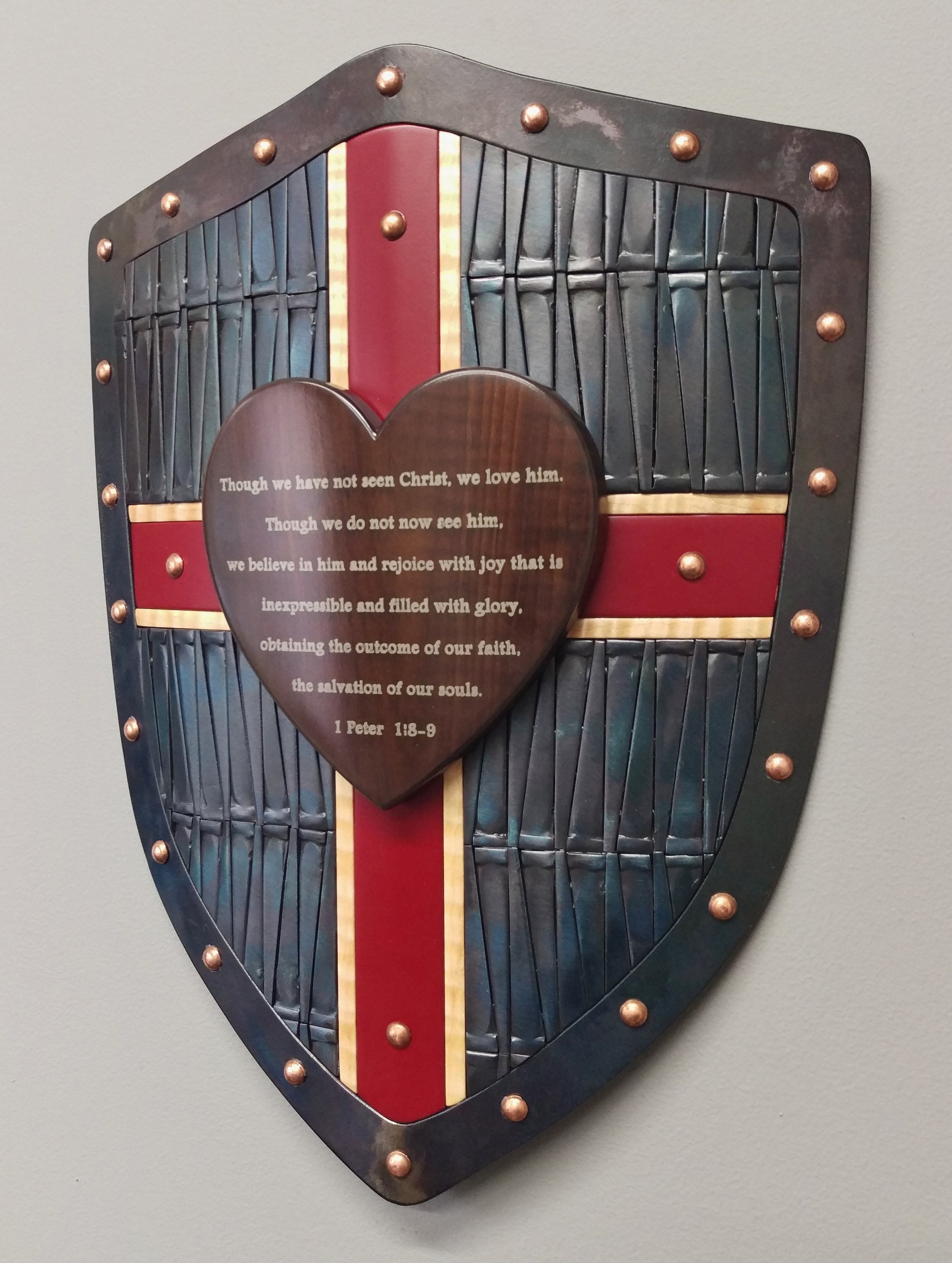 Shield of Faith Coat of Arms Welded Steel Wall Art Wooden - Etsy
