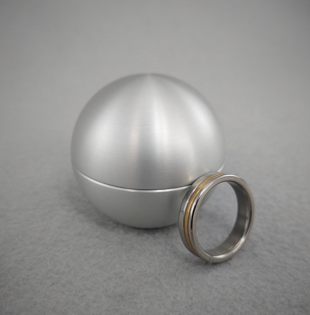 Dpcustoms Engagement Ring Sphere, Solid Metal Ring Box, Magnetic Ring ...