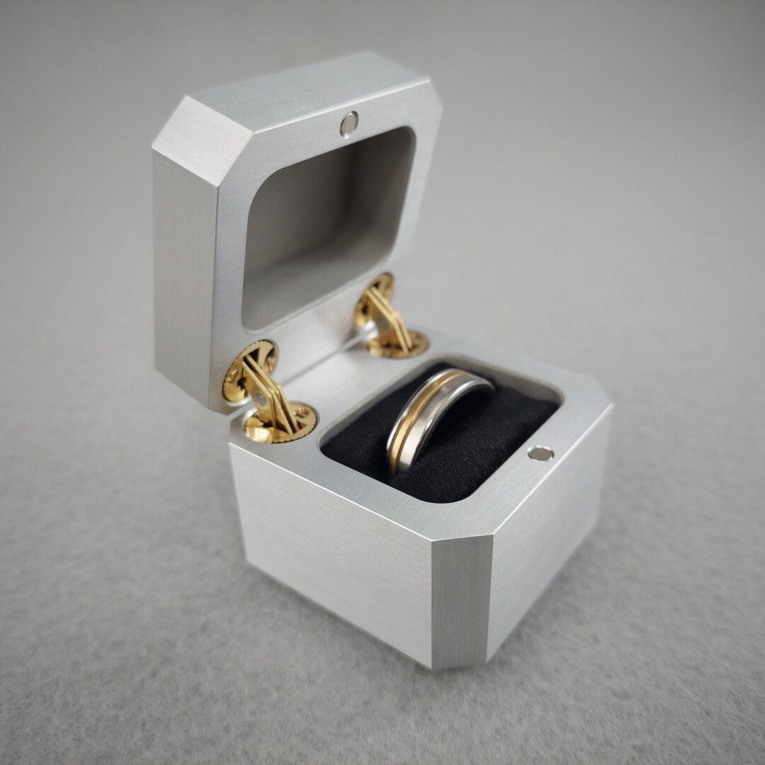 Dpcustoms Mini Cube Engagement Ring Box, Wedding Ring Box, Modern Ring ...