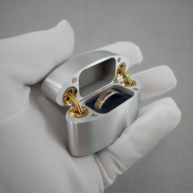 Dpcustoms Oval Pocket Engagement Ring Box, Pocket Size Ring Box, Modern ...