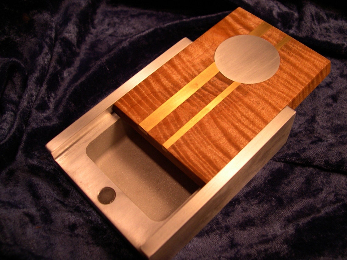 Engagement Ring Box, Wedding Ring Box, Modern Ring Box, Wood and Metal ...