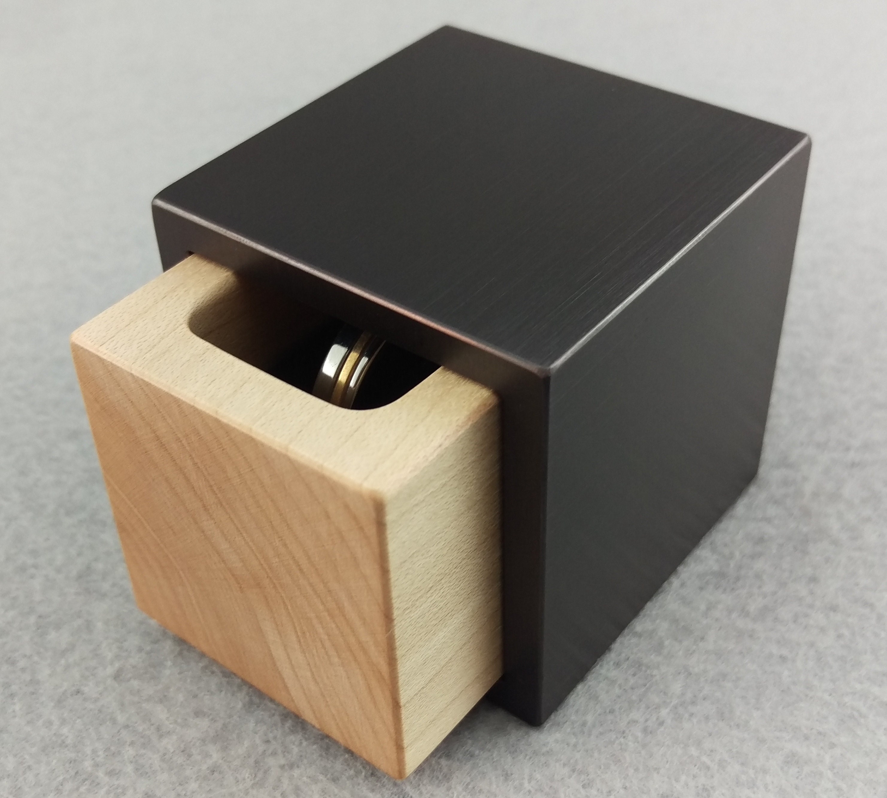 Engagement Ring Box Wedding Ring Box Modern Ring Box Wooden - Etsy