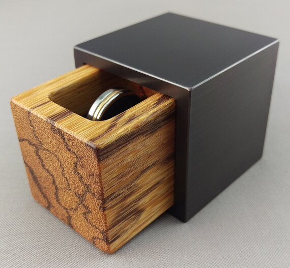 Engagement Ring Box Wedding Ring Box Modern Ring Box Wooden - Etsy