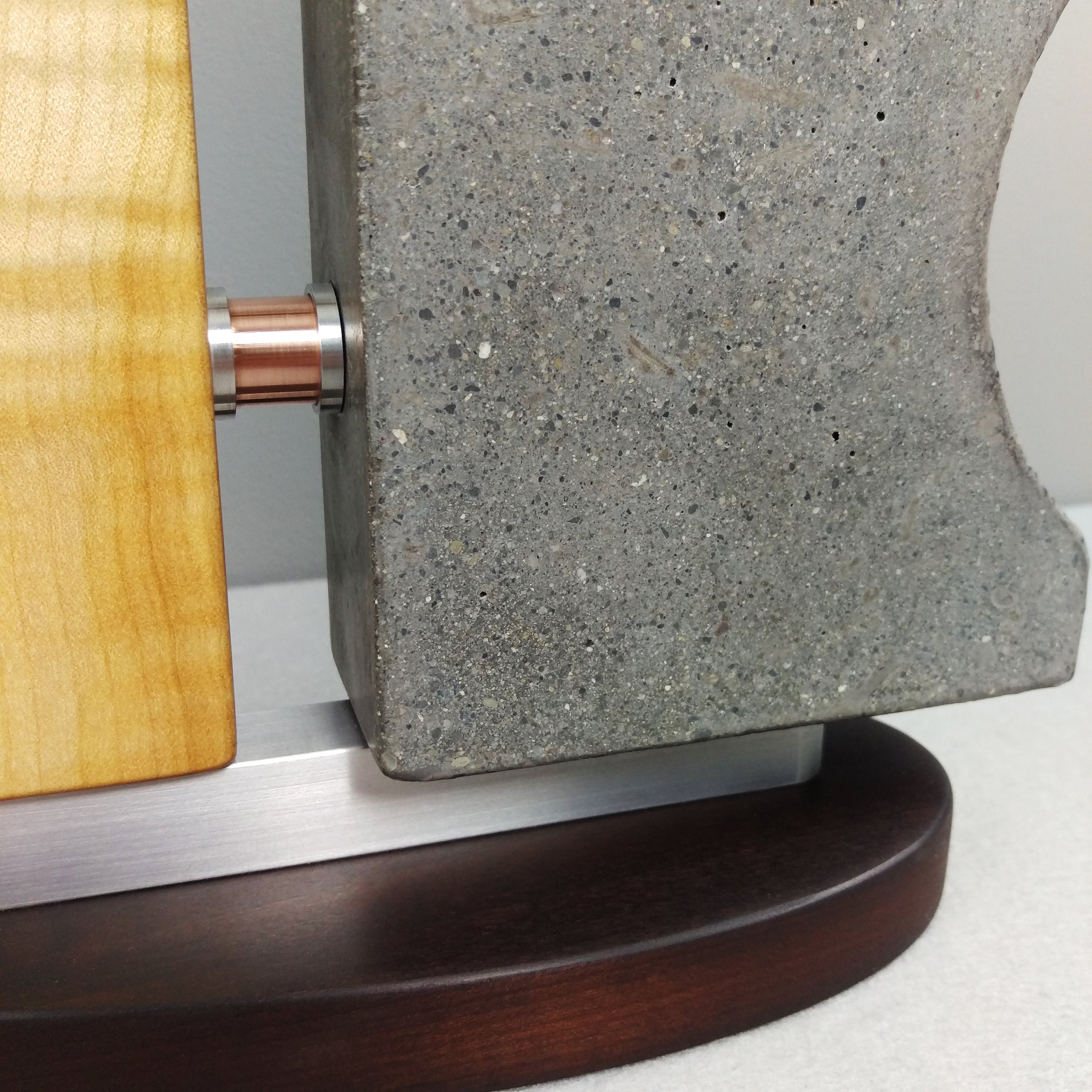 Live Edge Wood Sculpture Figured Maple and Cast Concrete Table ...