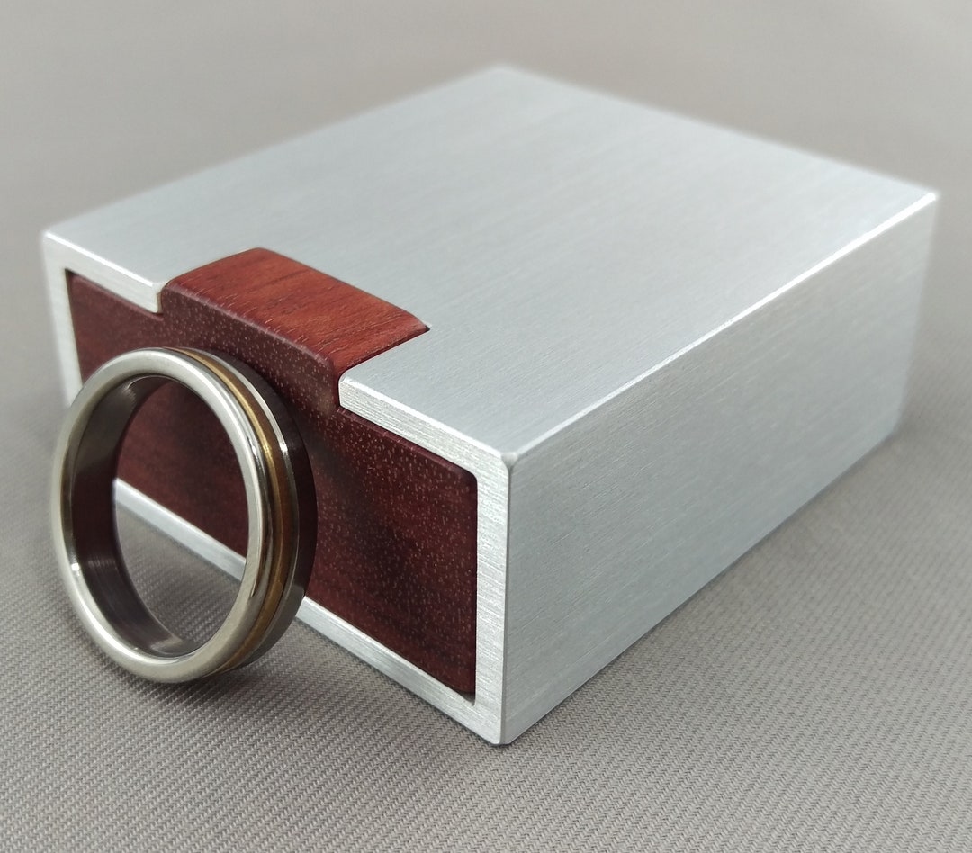 Slim Engagement Ring Box, Wedding Ring Box, Wooden Ring Box, Pocket ...