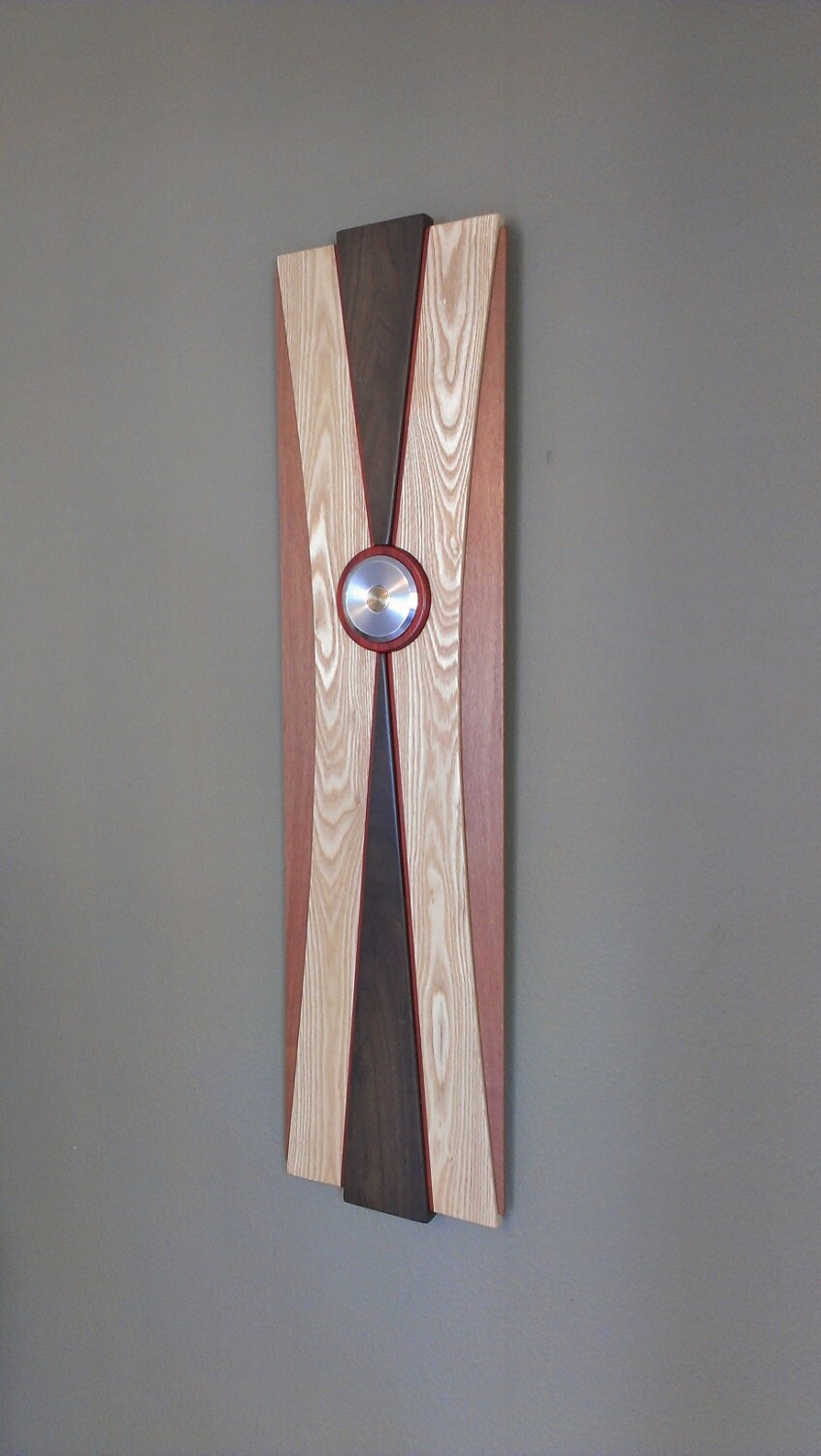 Ash and Walnut Wooden Wall Hanging Art With Polished Pendant - Etsy