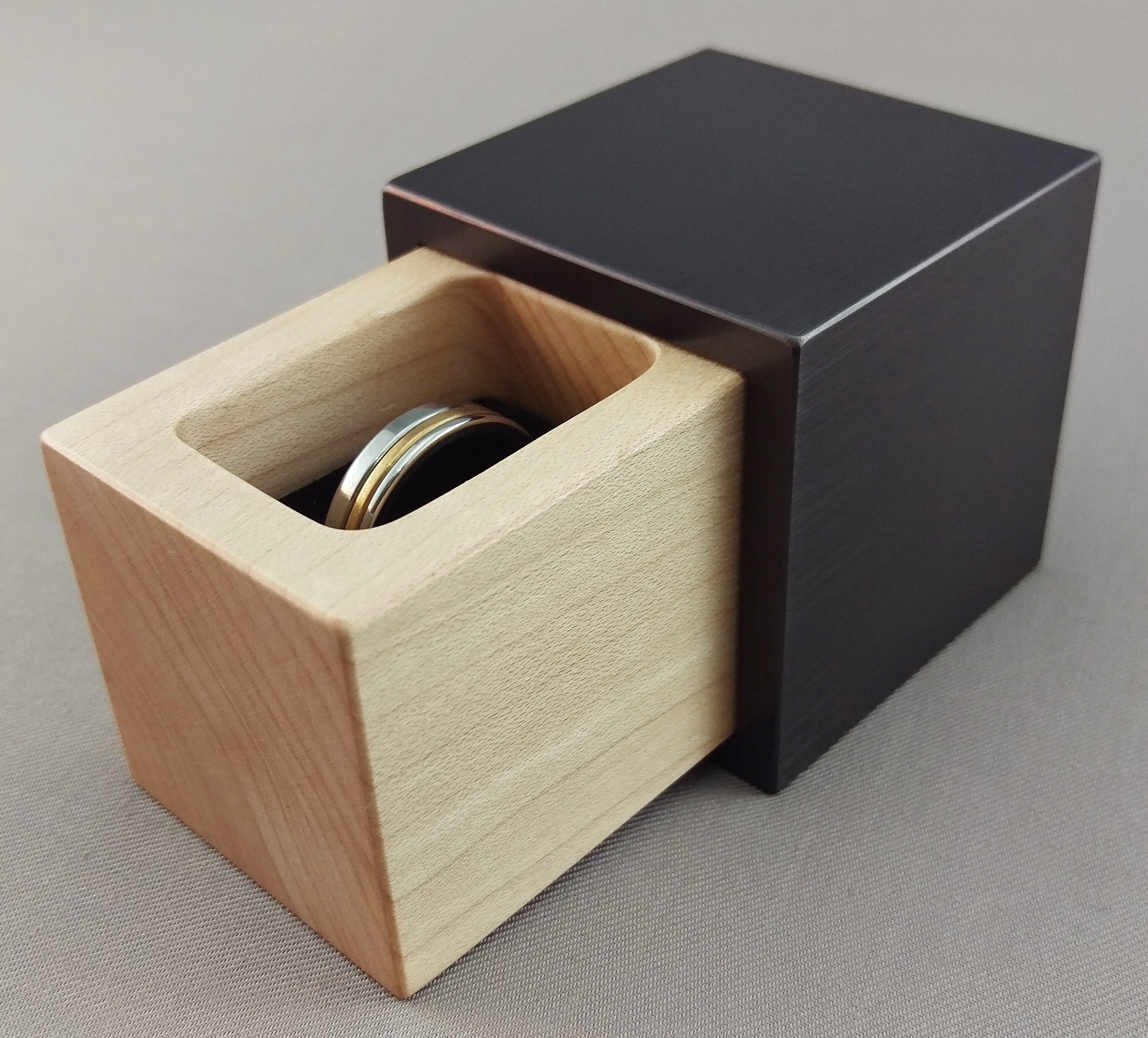 Engagement Ring Box Wedding Ring Box Modern Ring Box Wooden - Etsy