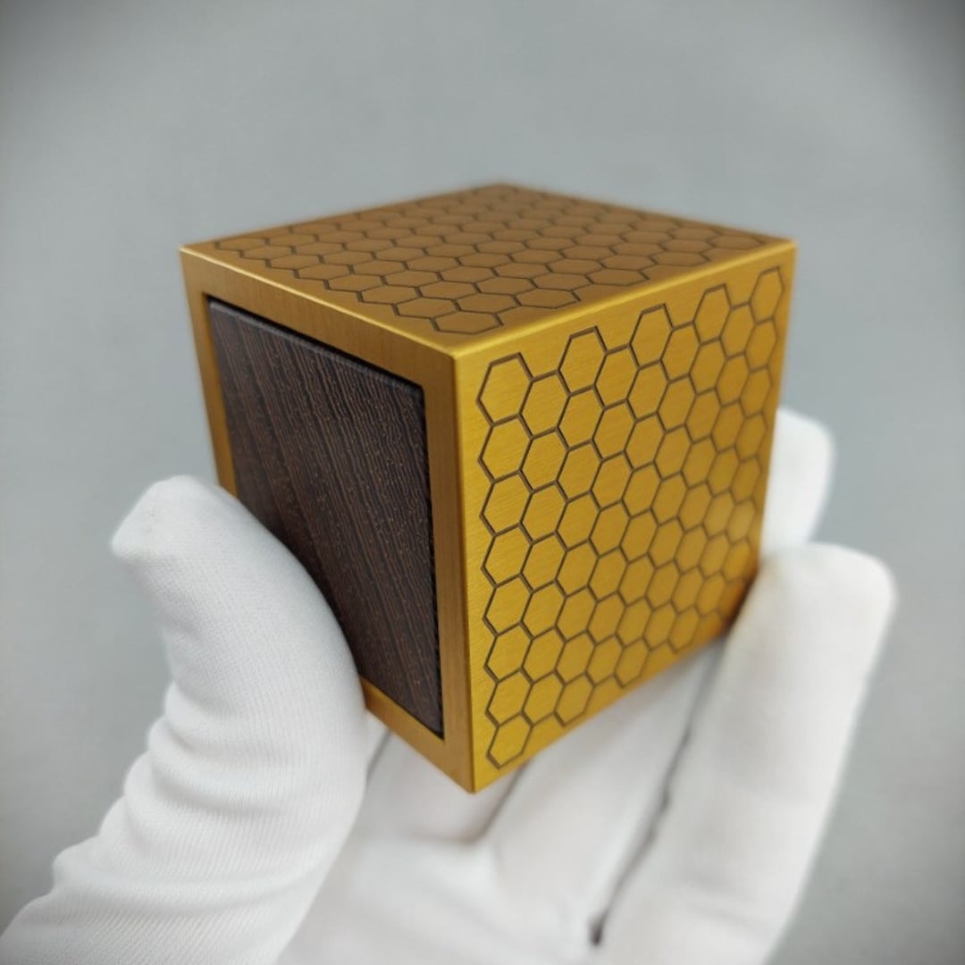 Special Edition Cube Engagement Ring Box, Honeycomb, Metal Ring Box ...