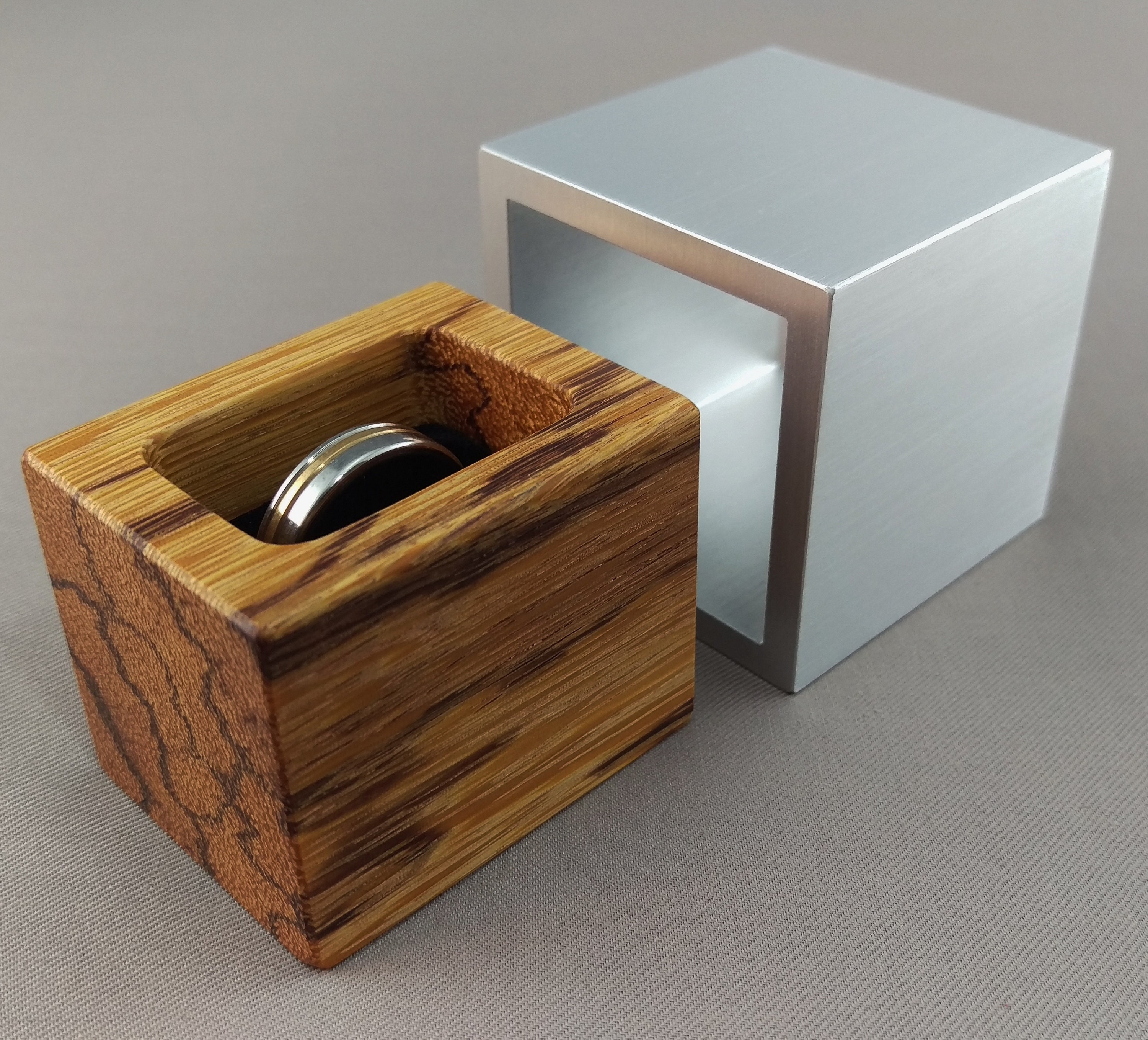 Engagement Ring Box, Wedding Ring Box, Modern Ring Box, Wooden Ring Box ...