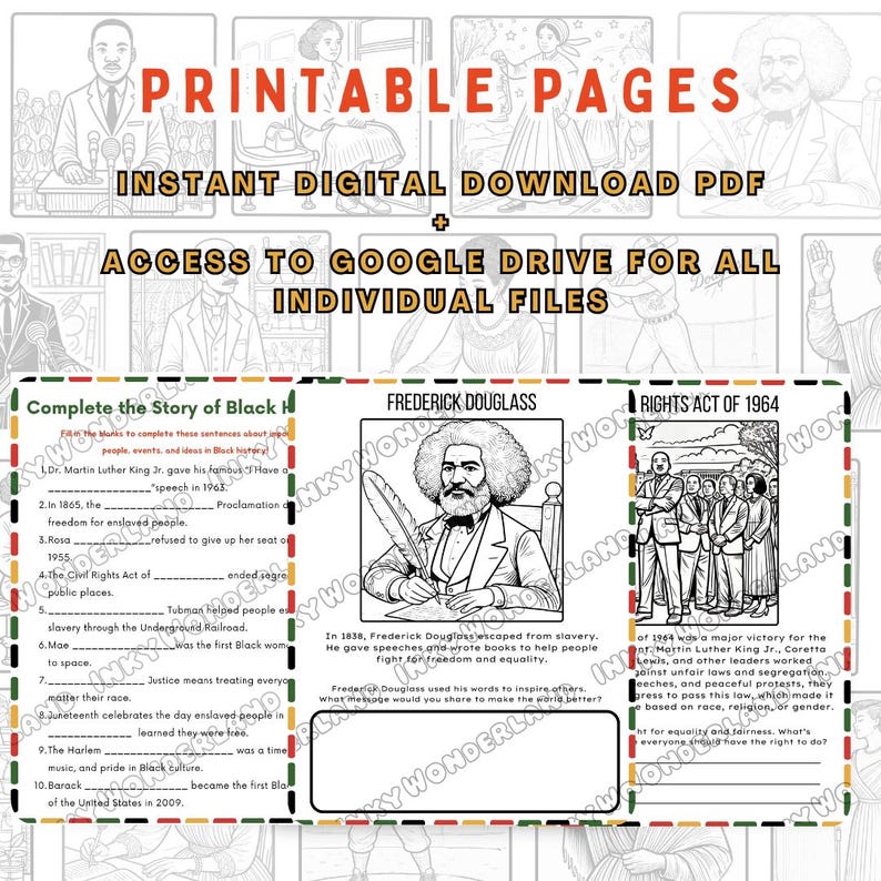 Black History Coloring and Activity Book for Kids - Digital Download ...