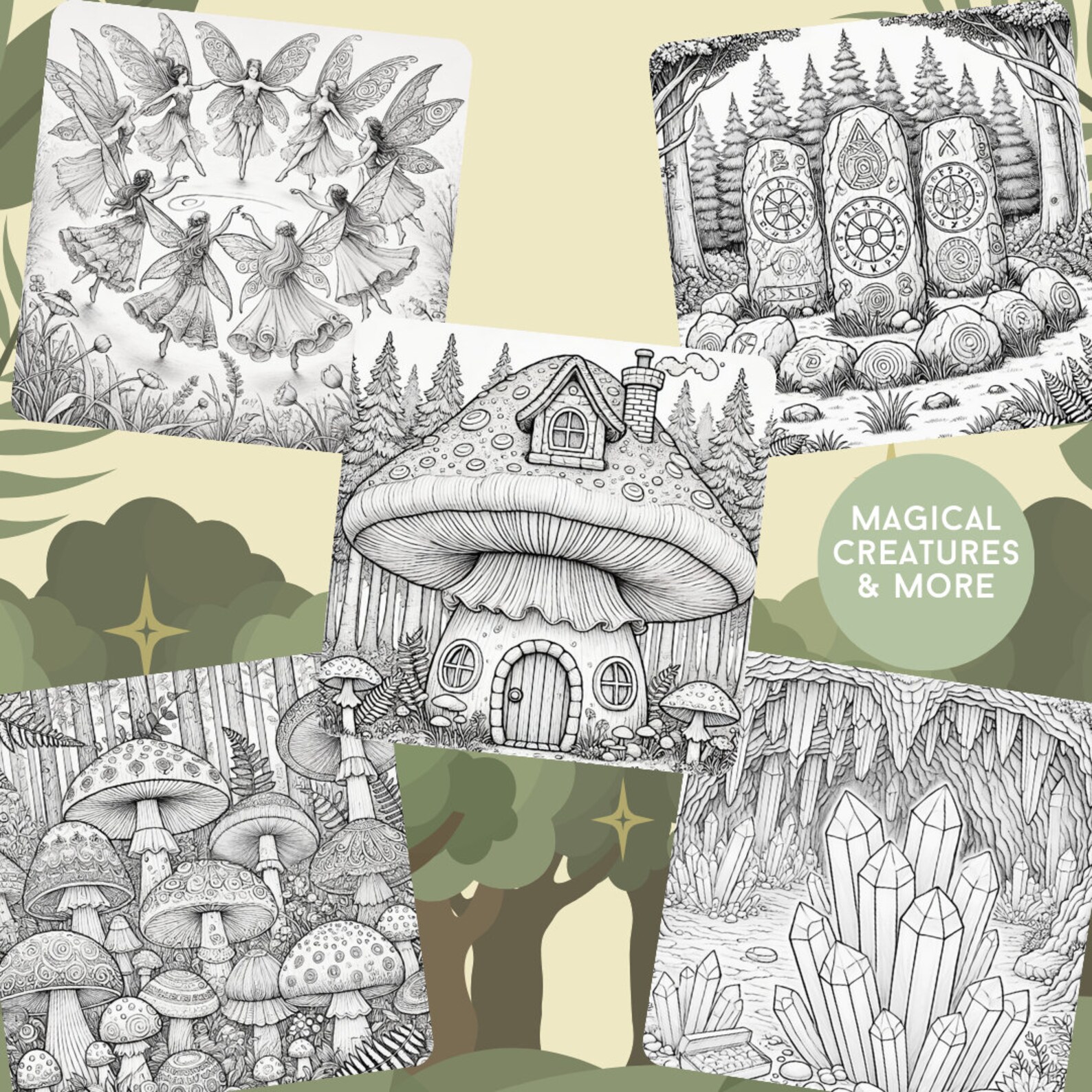 Enchanted Forest Coloring Book | 22 Cozy Pages of Magical Creatures ...