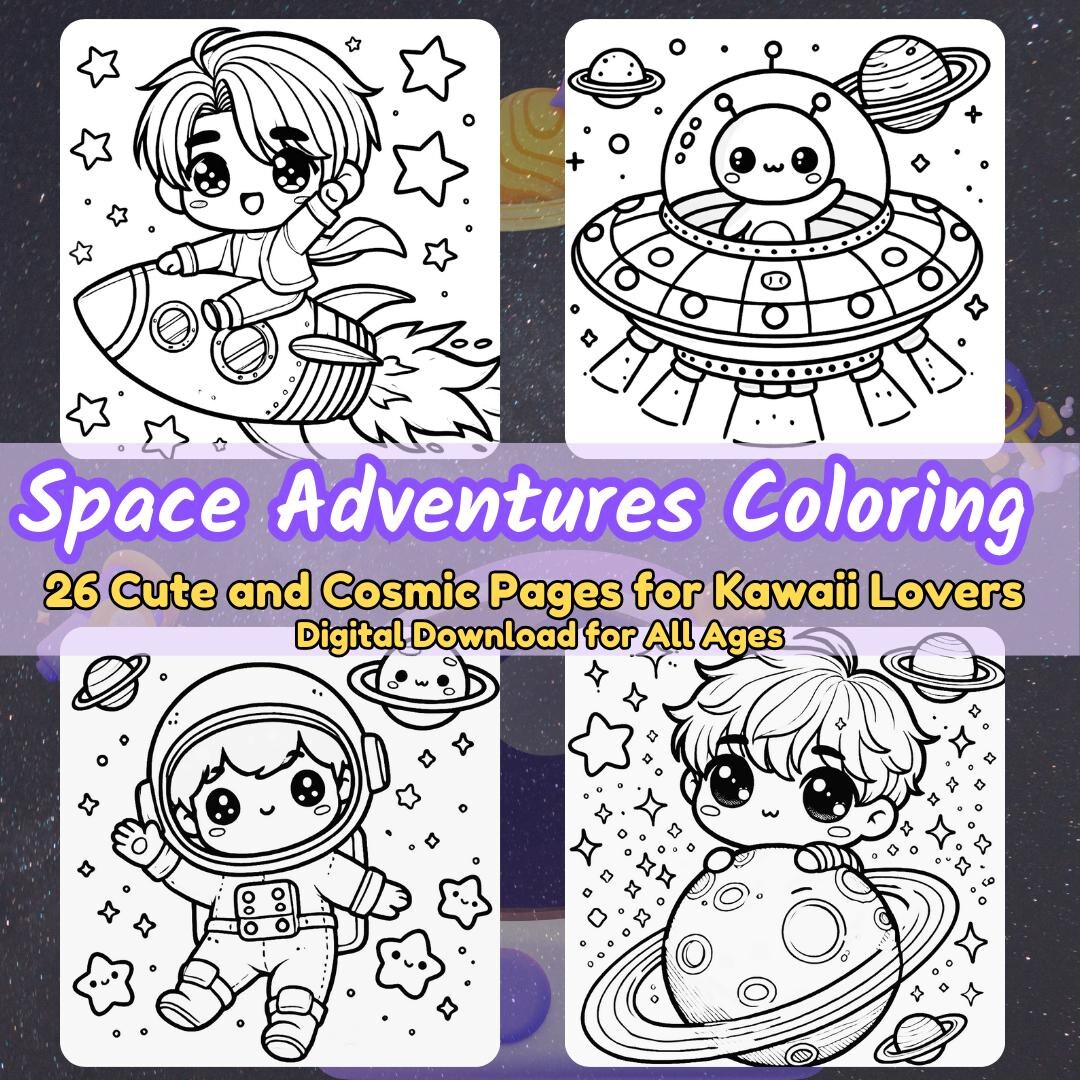 Space Coloring Book – 26 Cute Printable Coloring Pages for Kids ...