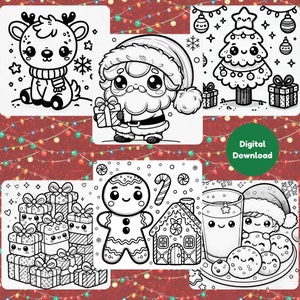 Christmas Coloring Pages for Kids | 18 Holiday Designs (digital ...