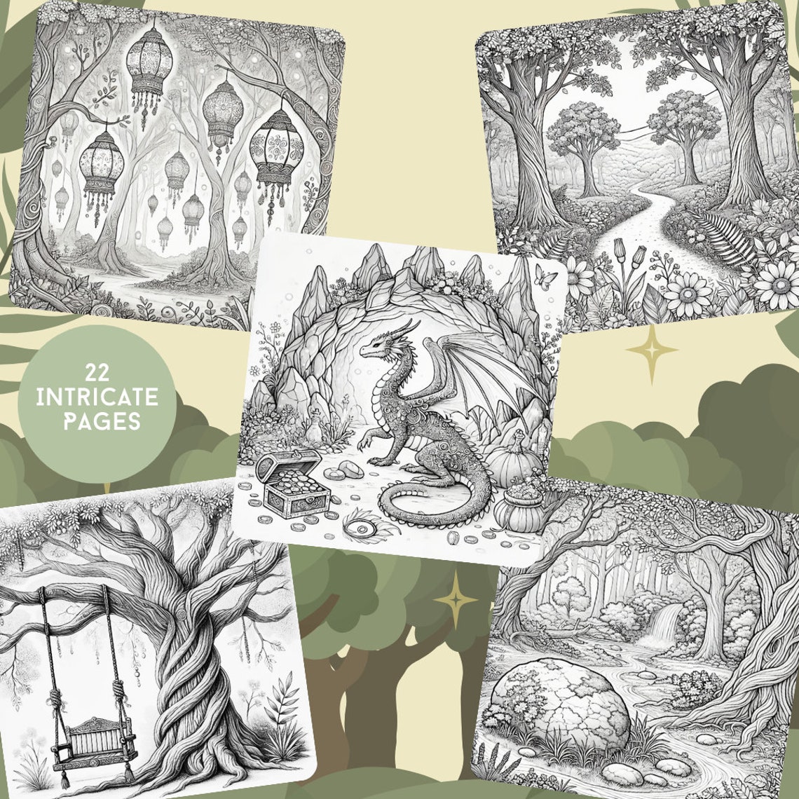 Enchanted Forest Coloring Book | 22 Cozy Pages of Magical Creatures ...