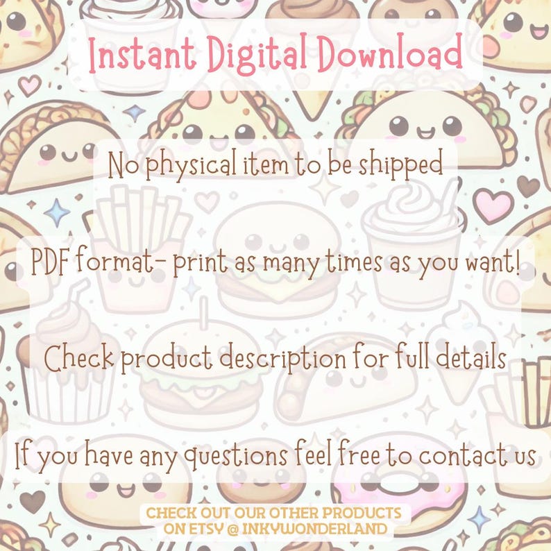 Cute Food Coloring Book – 30 Adorable Printable Pages for Kids & Adults ...