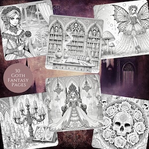 Gothic Fantasy Coloring Book: 30 Dark Art Pages (printable) - Etsy