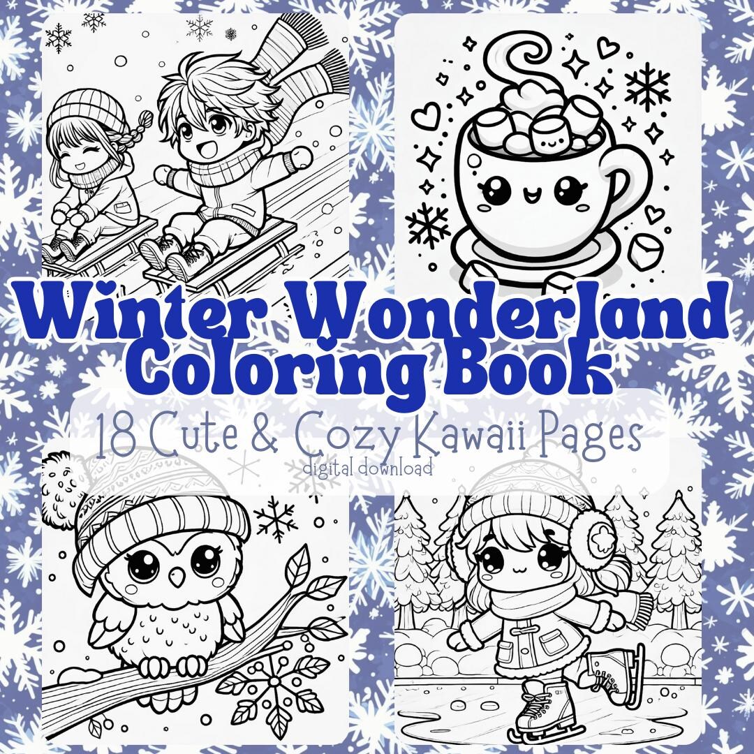 Winter Wonderland Coloring Book 18 Cute Holiday Coloring Pages ...