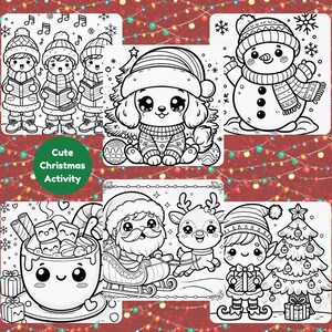 Christmas Coloring Pages for Kids | 18 Holiday Designs (digital ...