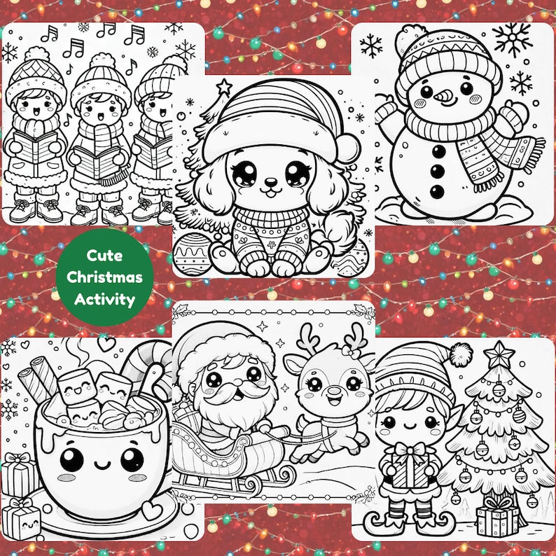 Christmas Coloring Pages for Kids | 18 Printable Holiday Coloring Book ...