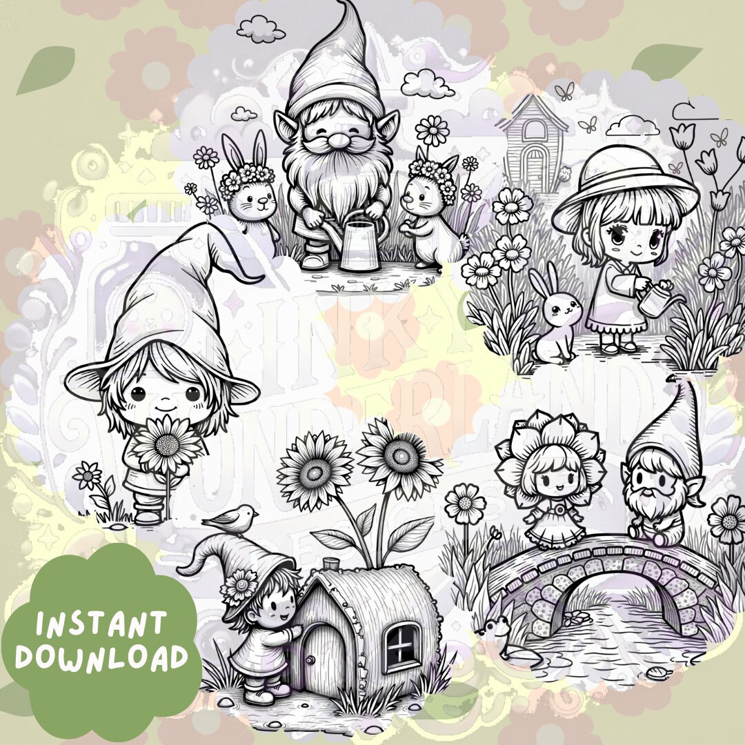 Cute Fairy Garden Coloring Pages Kawaii Coloring Book Cozy Coloring ...