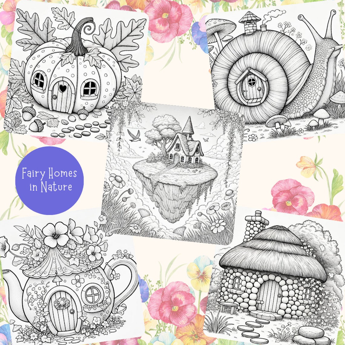 Enchanted Fairy House Coloring Pages – 26 Fantasy Fairy House Coloring ...