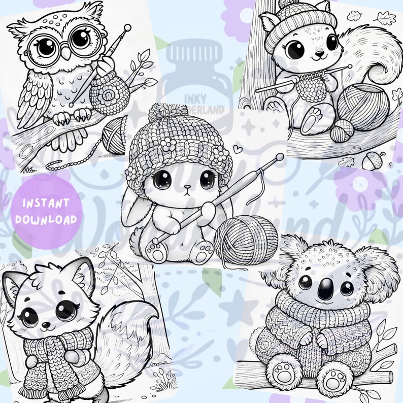 Animal Crochet Coloring Pages | Coloring Book for All Ages | Printable ...