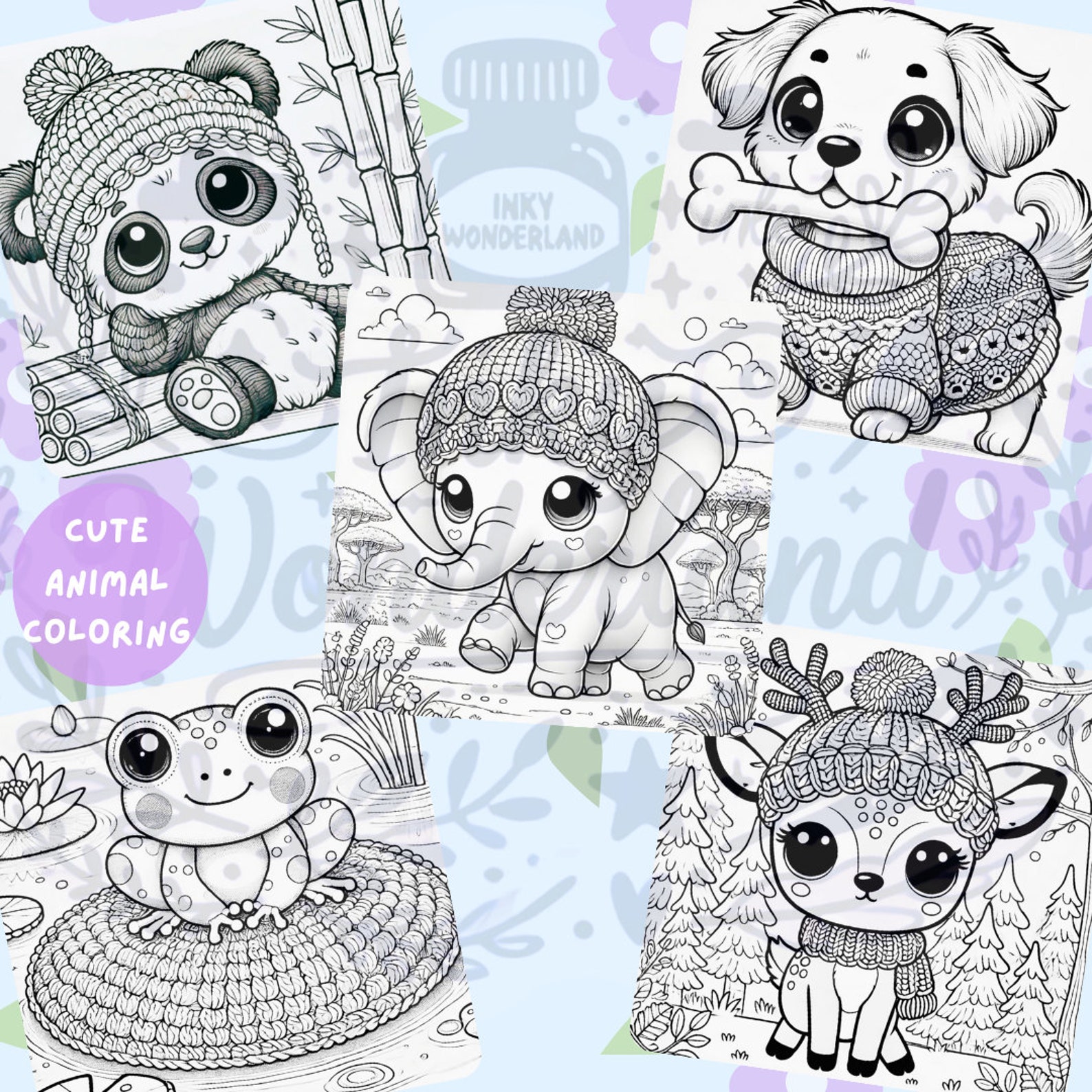 Animal Crochet Coloring Pages | Coloring Book for All Ages | Printable ...