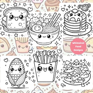 Cute Food Coloring Book – 30 Adorable Printable Pages for Kids & Adults ...