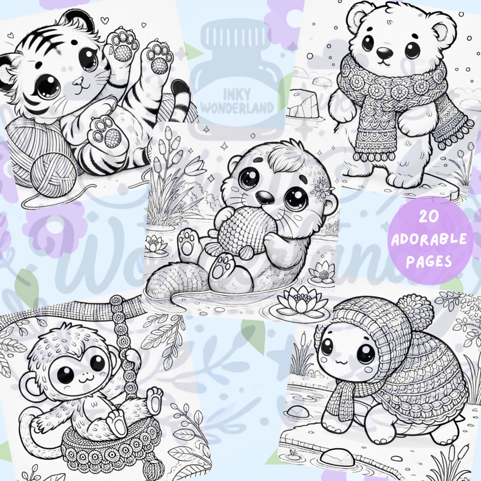 Animal Crochet Coloring Pages | Coloring Book for All Ages | Printable ...