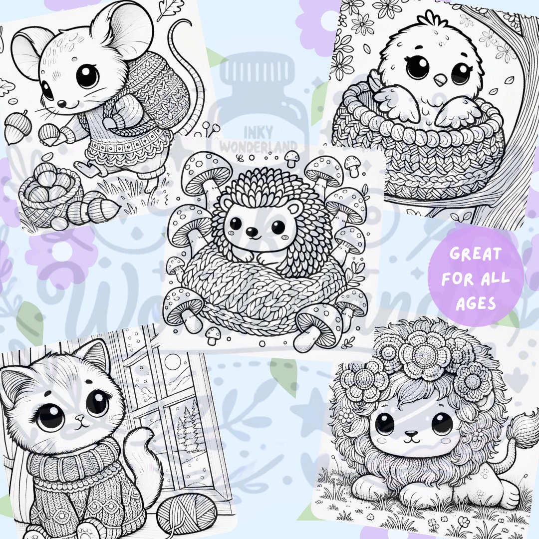 Animal Crochet Coloring Pages | Coloring Book for All Ages | Printable ...