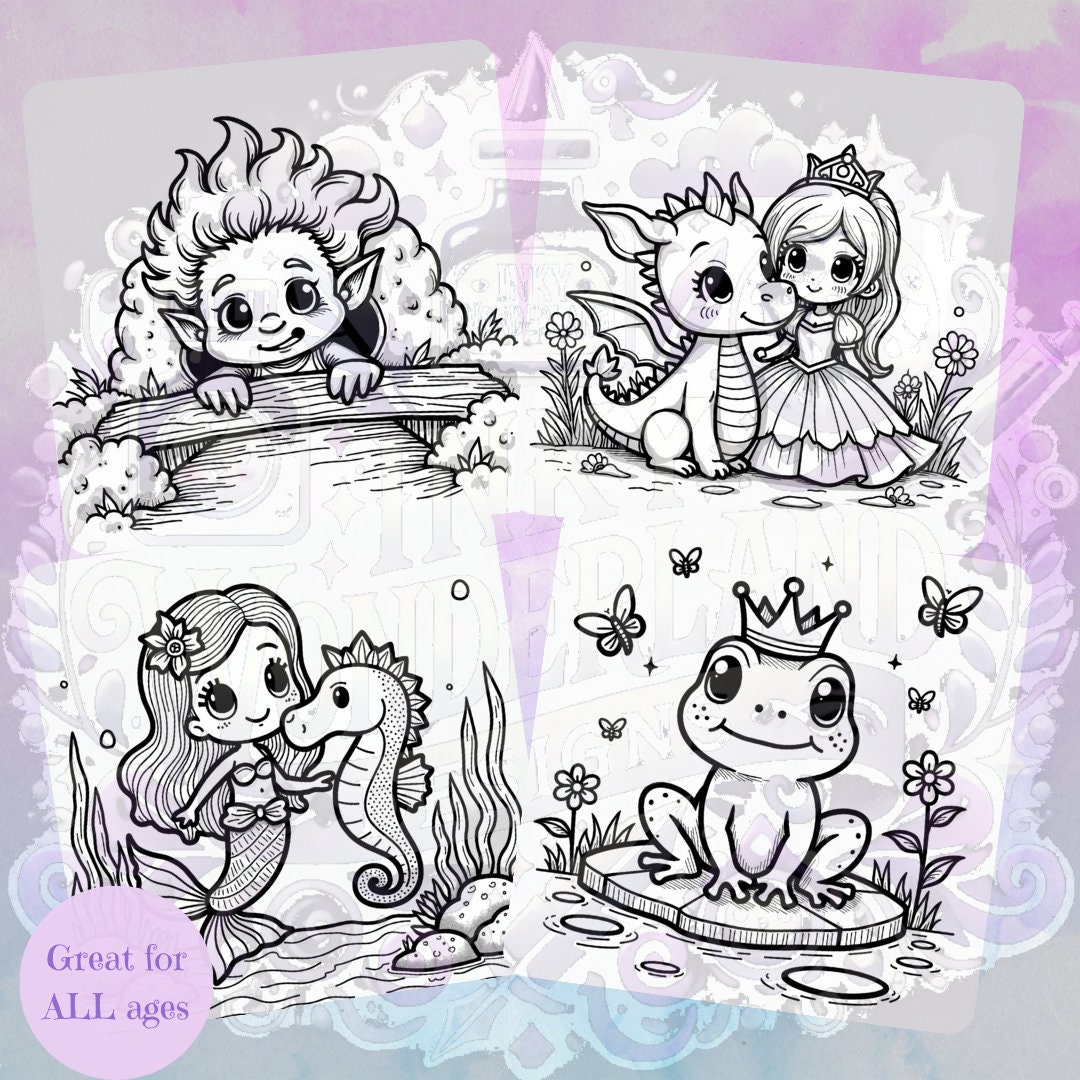 Fairy Tale Coloring Pages– 12 Cute Fairy Tale Coloring Pages Kawaii ...