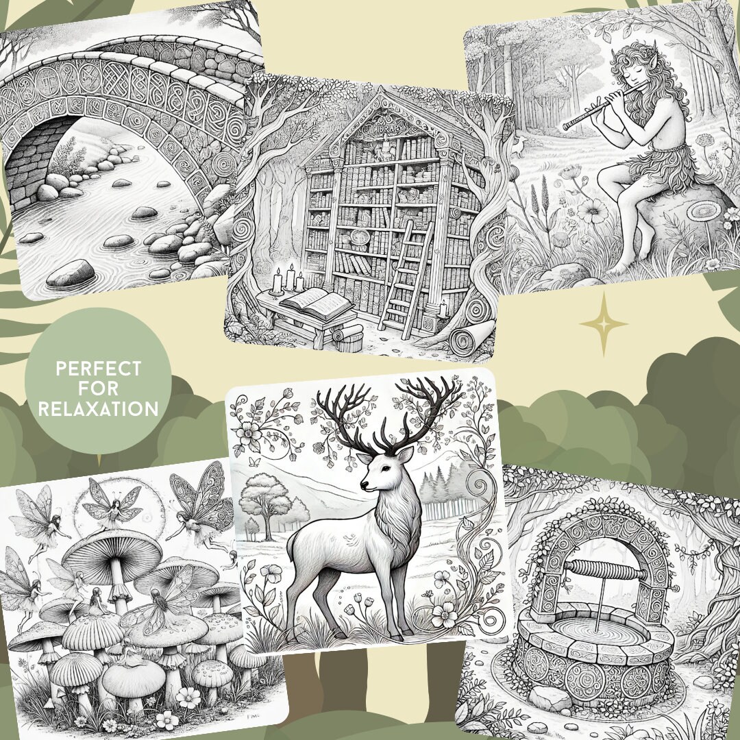 Enchanted Forest Coloring Book | 22 Cozy Pages of Magical Creatures ...